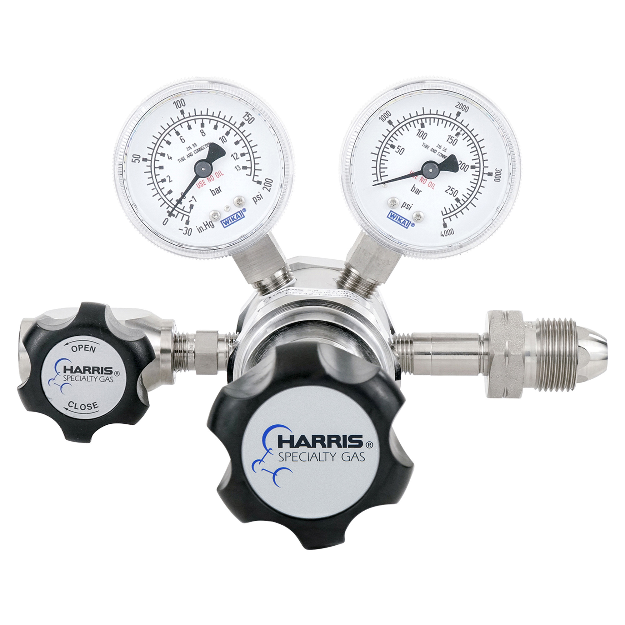 Harris Industrial Air Specialty Gas Lab Regulator — CGA 590, Two-Stage, 316L Stainless Steel, 0 ...
